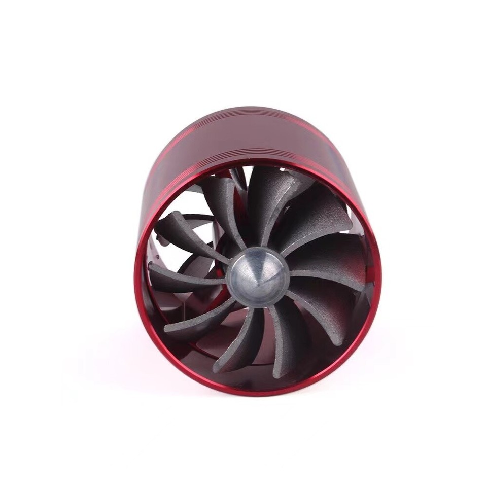 Car Turbo Supercharger Air Intake Double Fan Turbo Gas Fuel Aluminum ...