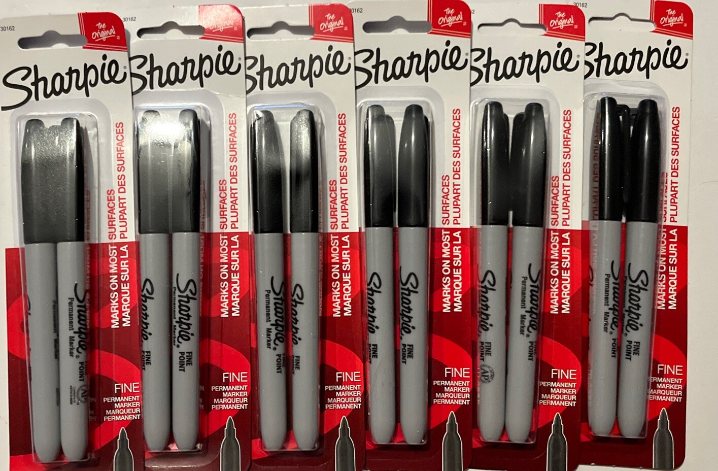 (6) 2-pks Sharpie 30162 Fine Point Black Permanent Marker 71641301627| eBay