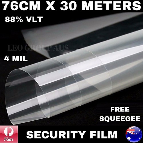 CLEAR SECURITY SAFETY WINDOW GLASS FILM ANTI SHATTER PROOF PROTECTION ...