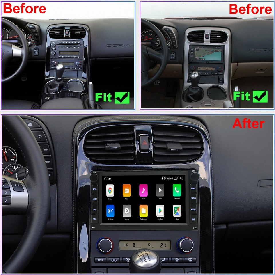 Car Stereo Radio For Chevy Corvette C6 2005-2013 Android Carplay Touch ...