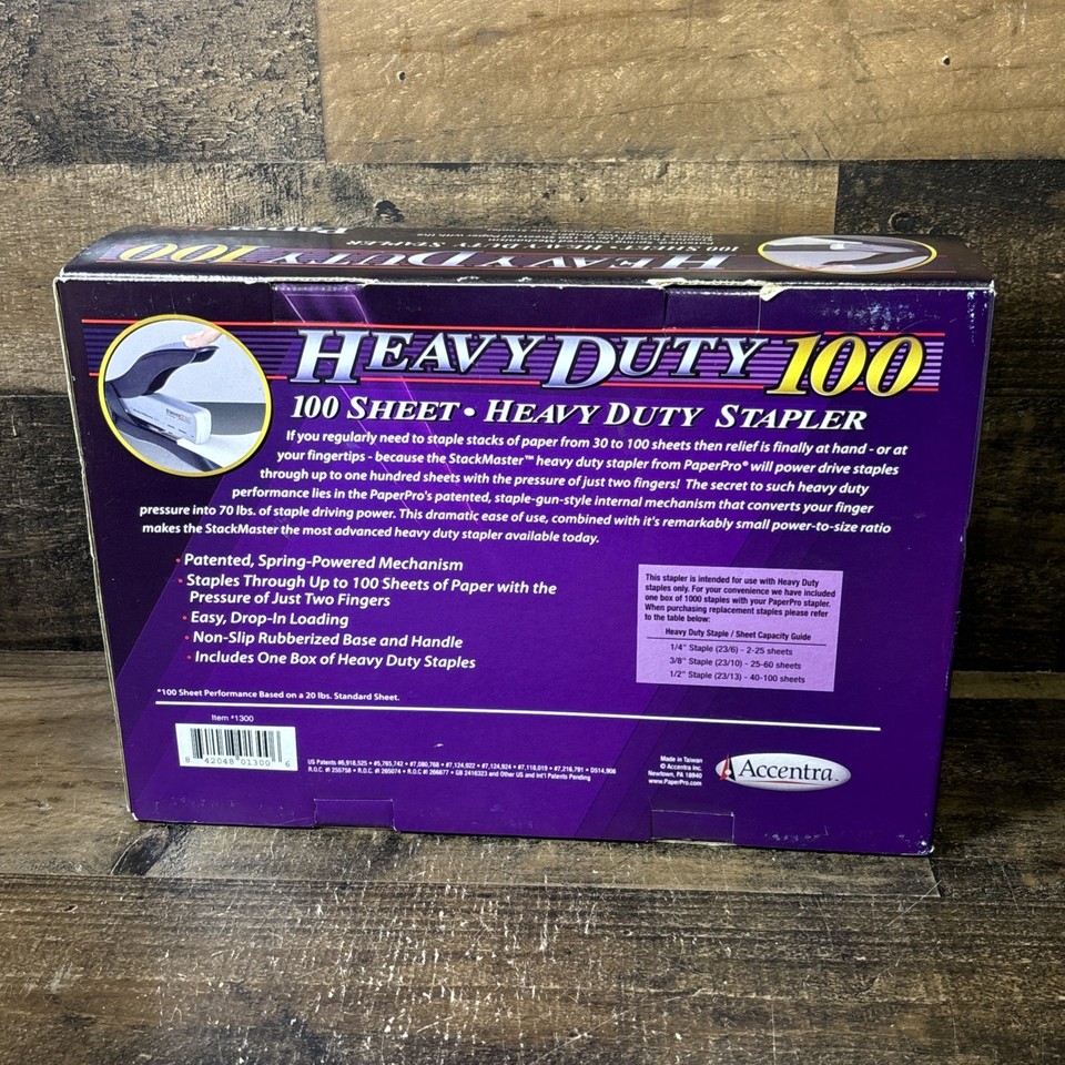 New PaperPro Stackmaster Heavy Duty 100 Sheet Capacity Stapler #1300 | eBay