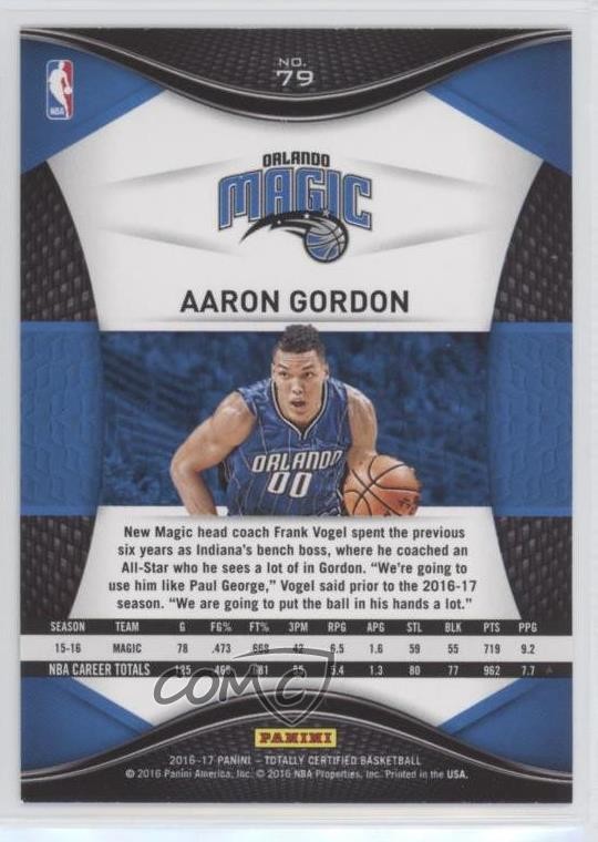 2016-17 Panini Totally Certified Aaron Gordon #79 | eBay
