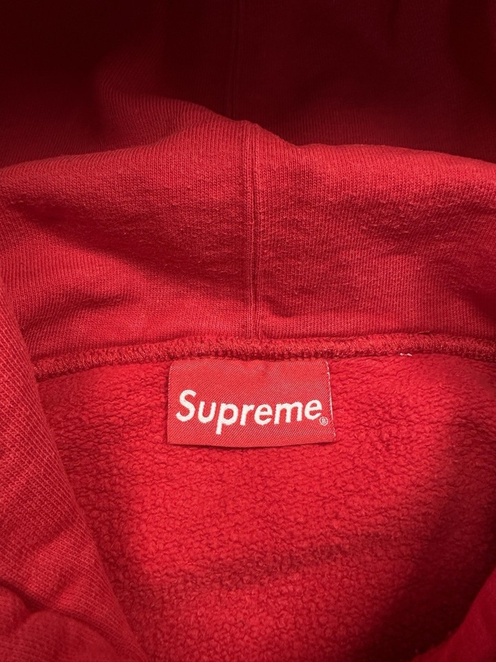 Supreme Hoodie Big Logo Red Cotton Authentic Men Size L | eBay
