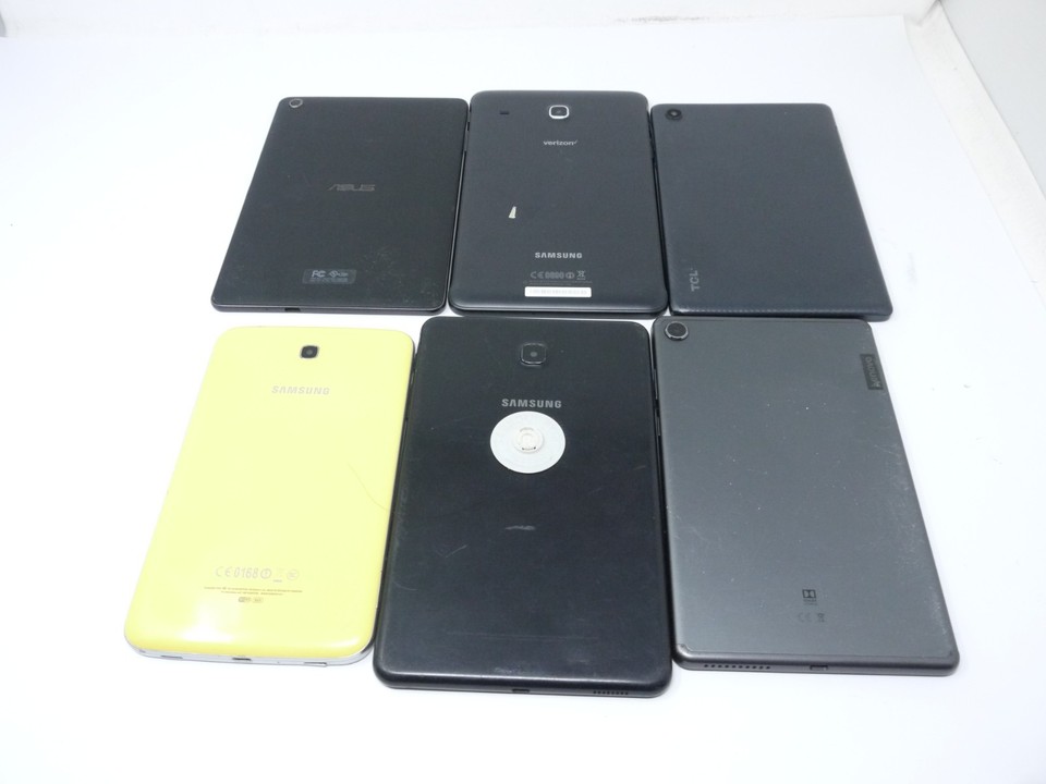 Lot of 6 Various Cracked Android Tablets For Parts Bundle - Samsung ...