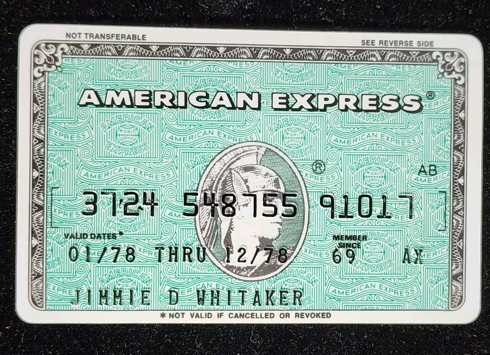 American Express Credit Card ~ exp 1978 ~ our cc2087 | eBay