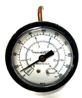 PNEUMATECH PRESSURE GAUGE 0-200 PSIG 2-13/16" DIA | eBay