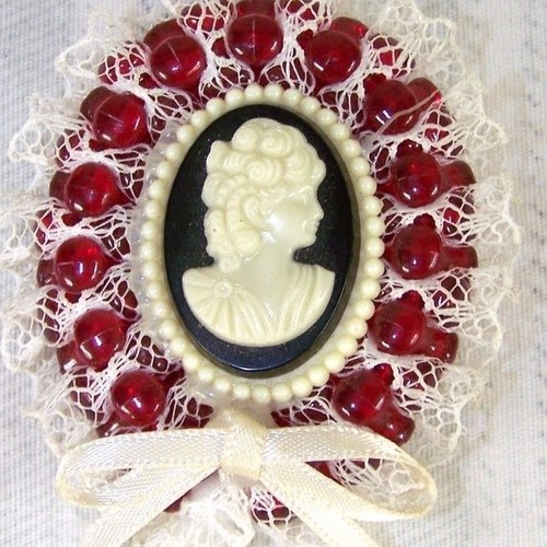 Vintage Hand Made Brooch Pin Victorian Woman | eBay