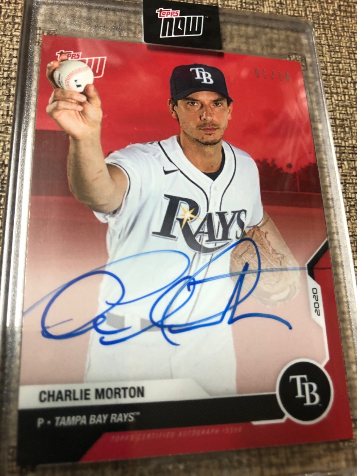 2020 Topps Now Autograph Charlie Morton 2002 the first one 1/10 in case ...