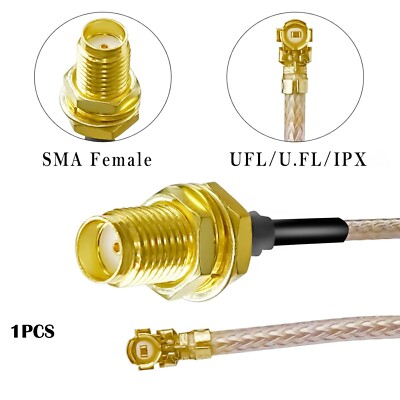 1pcs RG178 UFL to SMA Female 10cm Coax Cable for Wi-Fi Antenna Mini PCI ...
