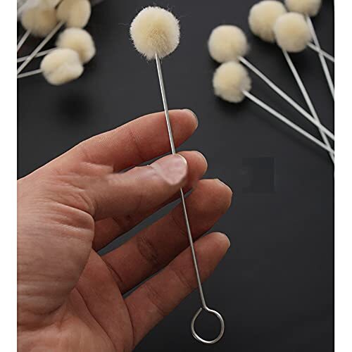 50 Pcs Wool Daubers Ball Brush Leather Dye Tool With Metal Handle ...