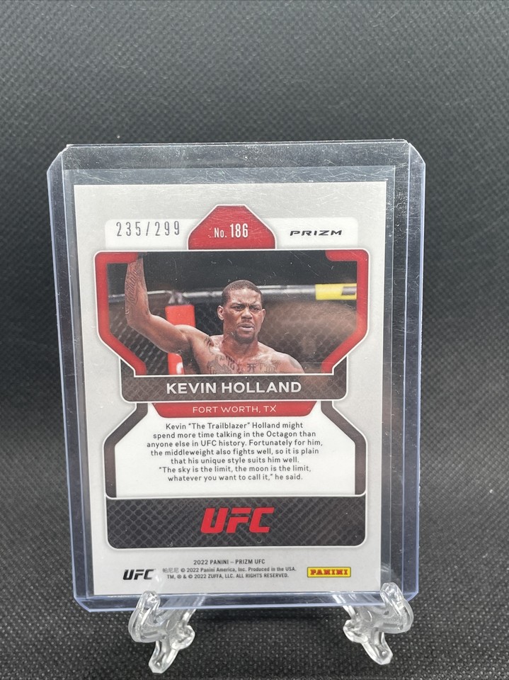 2022 Panini Prizm UFC KEVIN HOLLAND Card No 186 RED PRIZM SP 235 /299 ...