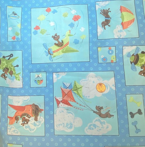 Zig Flying Ace Dog Patchwork Fabric by World of Susybee, Nursery, BTY ...