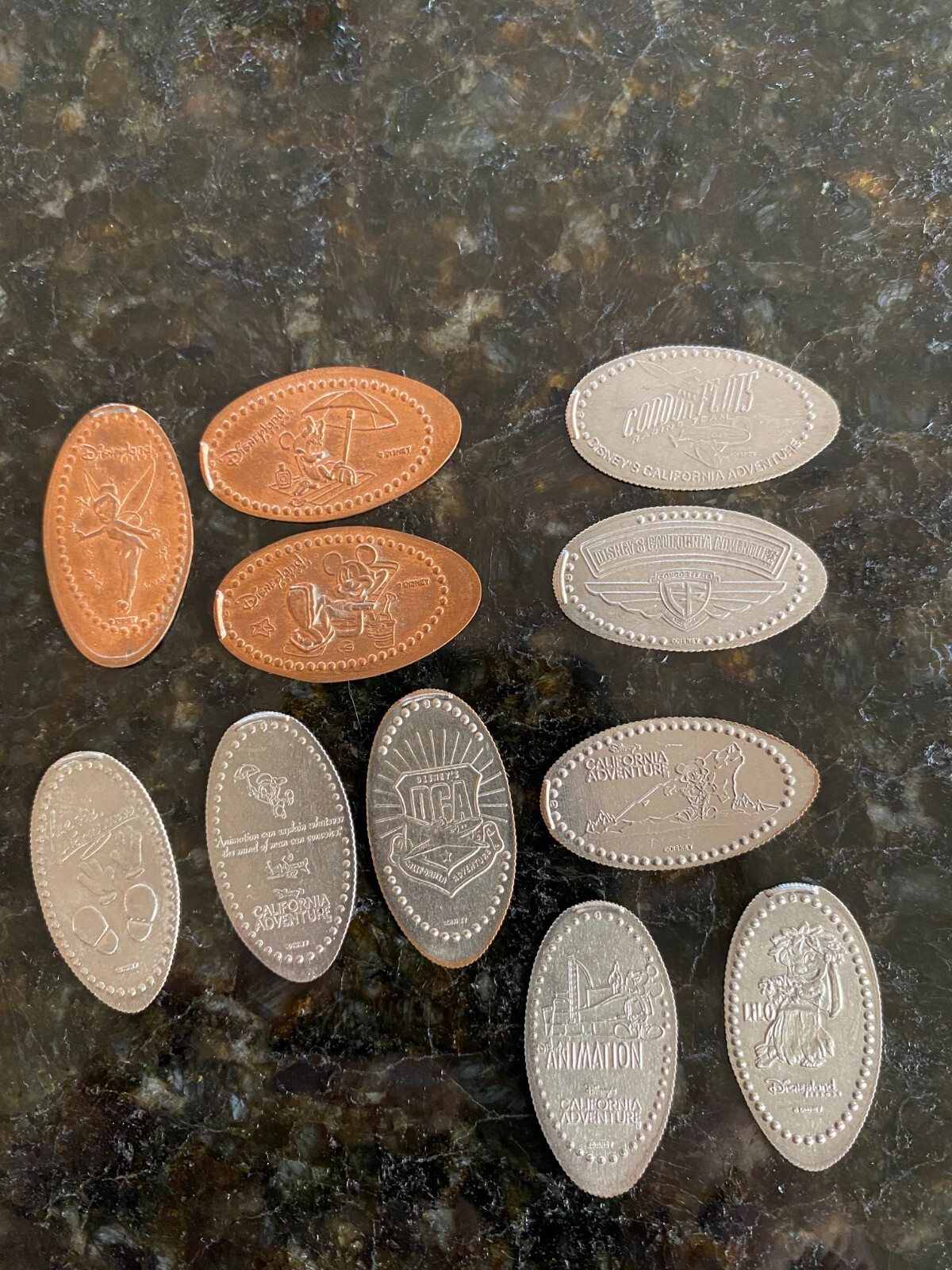 LOT OF 11 Disney DCA Souvenir 10TH ANNIVERSARY DIME PENNY | eBay