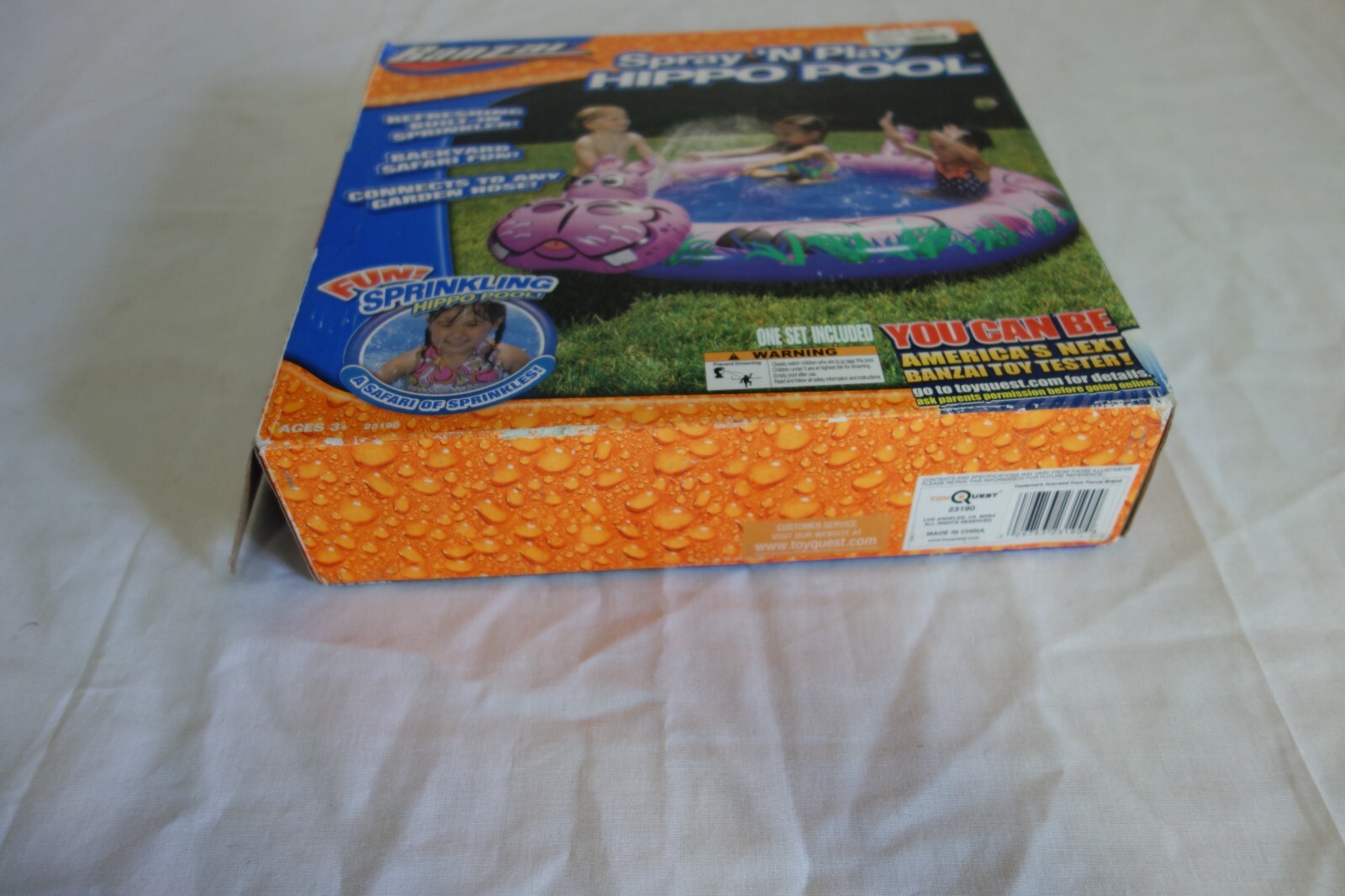 Banzai Kids Pool Swimming Inflatable Spray N Play Hippo Splash 72x61x18 ...