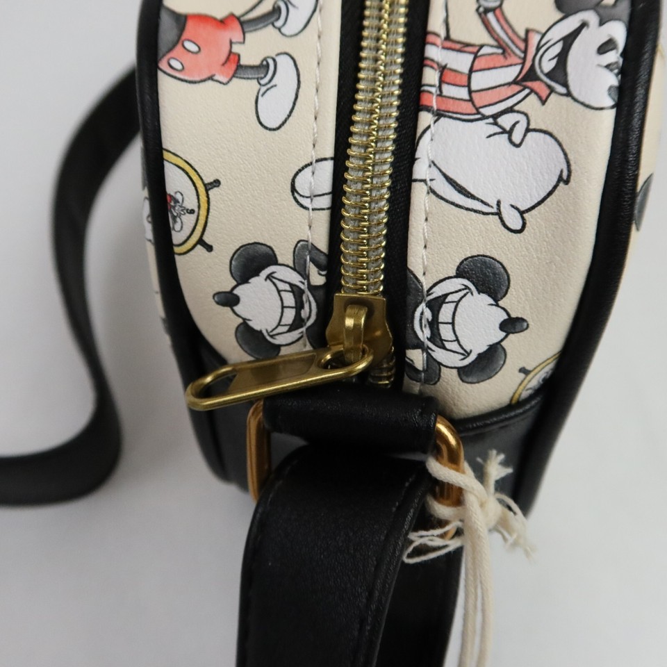 Loungefly Disney Mickey Mouse Crossbody Purse Camera Bag Beige Poses ...