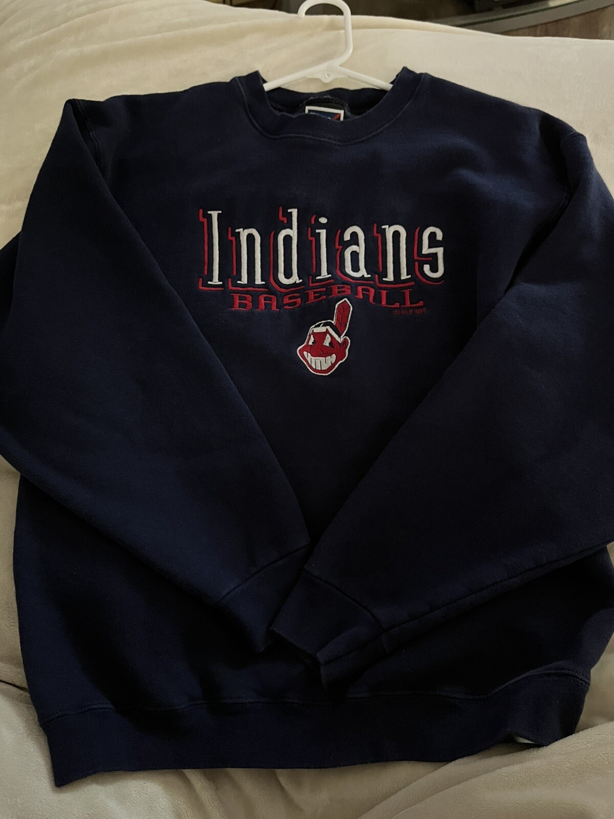 Vtg Cleveland Indians Chief Wahoo Blue Crewneck Sweatshirt Men. Size S ...