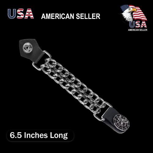 Spider in Web - Chrome Chain Motorcycle Vest Extenders | eBay