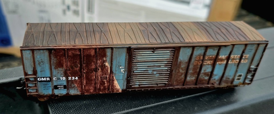 Patched Weathered and Detailed GMRC, Ex Sav State Docks MDC 50' Boxcar ...