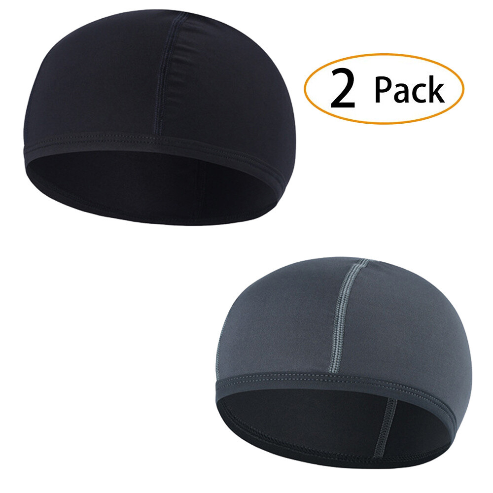 2 Pack Moisture Wicking Cooling Skull Cap Helmet Inner Liner Beanie ...
