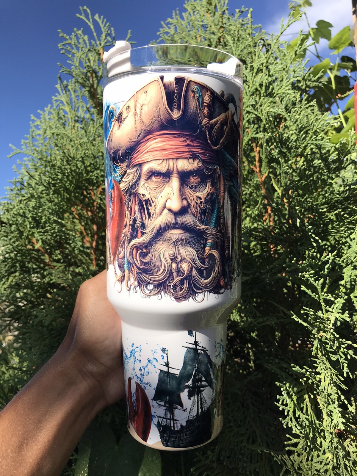 40oz Tumbler,Pirate Cup,Pirates,Captain,Coffee Cup,Travel Cup,Marine ...