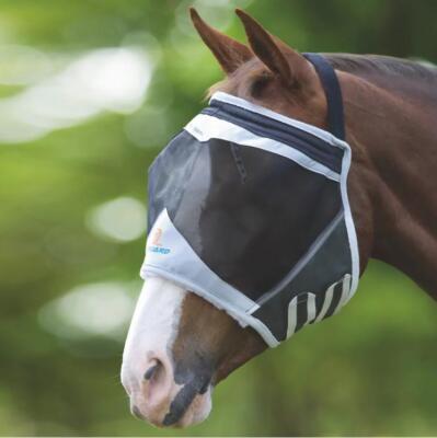Shires FlyGuard Pro Fine Mesh Earless Fly Mask - Black | eBay UK