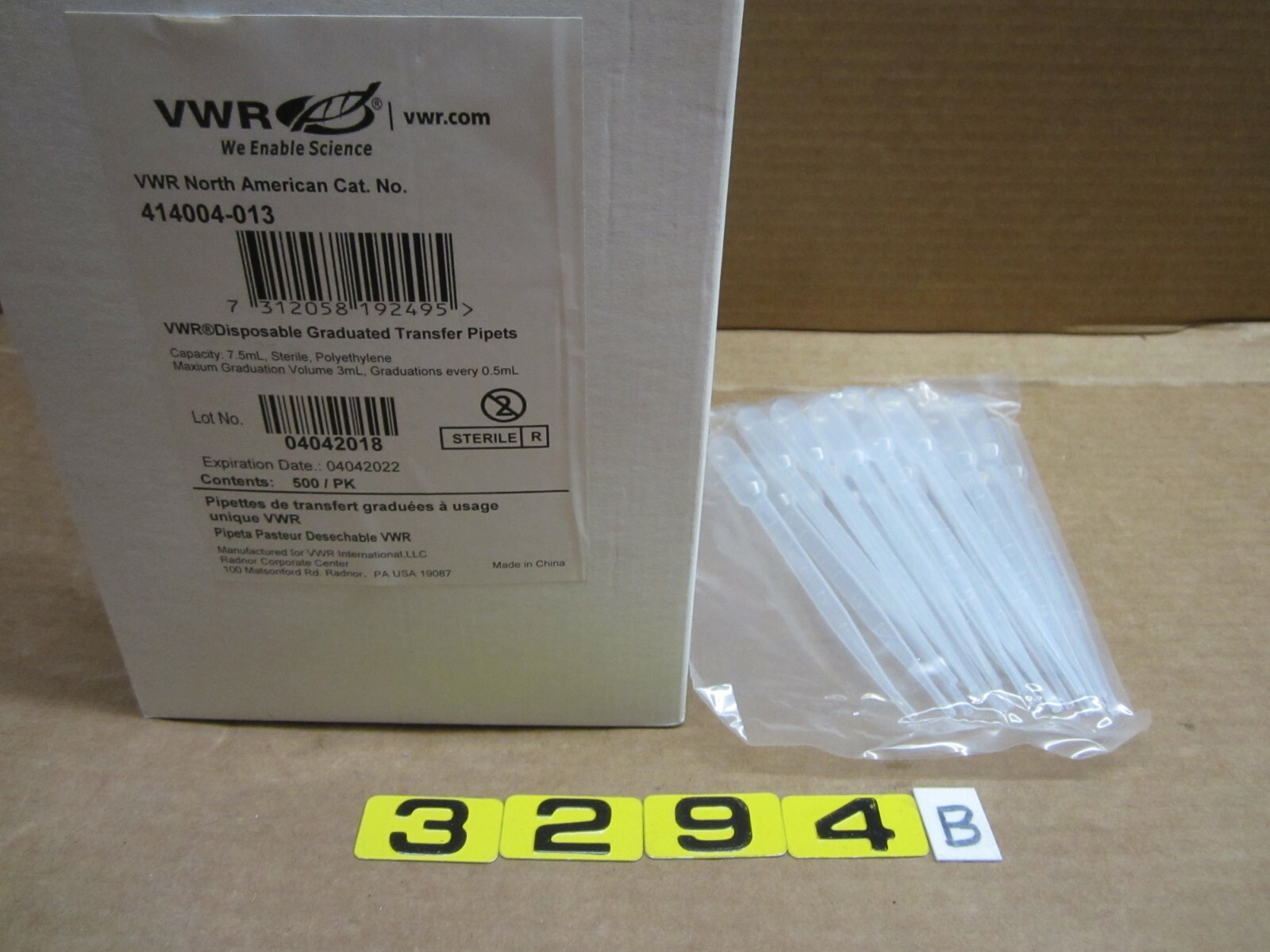VWR 414004-013 DISPOSABLE GRADUATED TRANSFER PIPETS LOT OF 460 | eBay