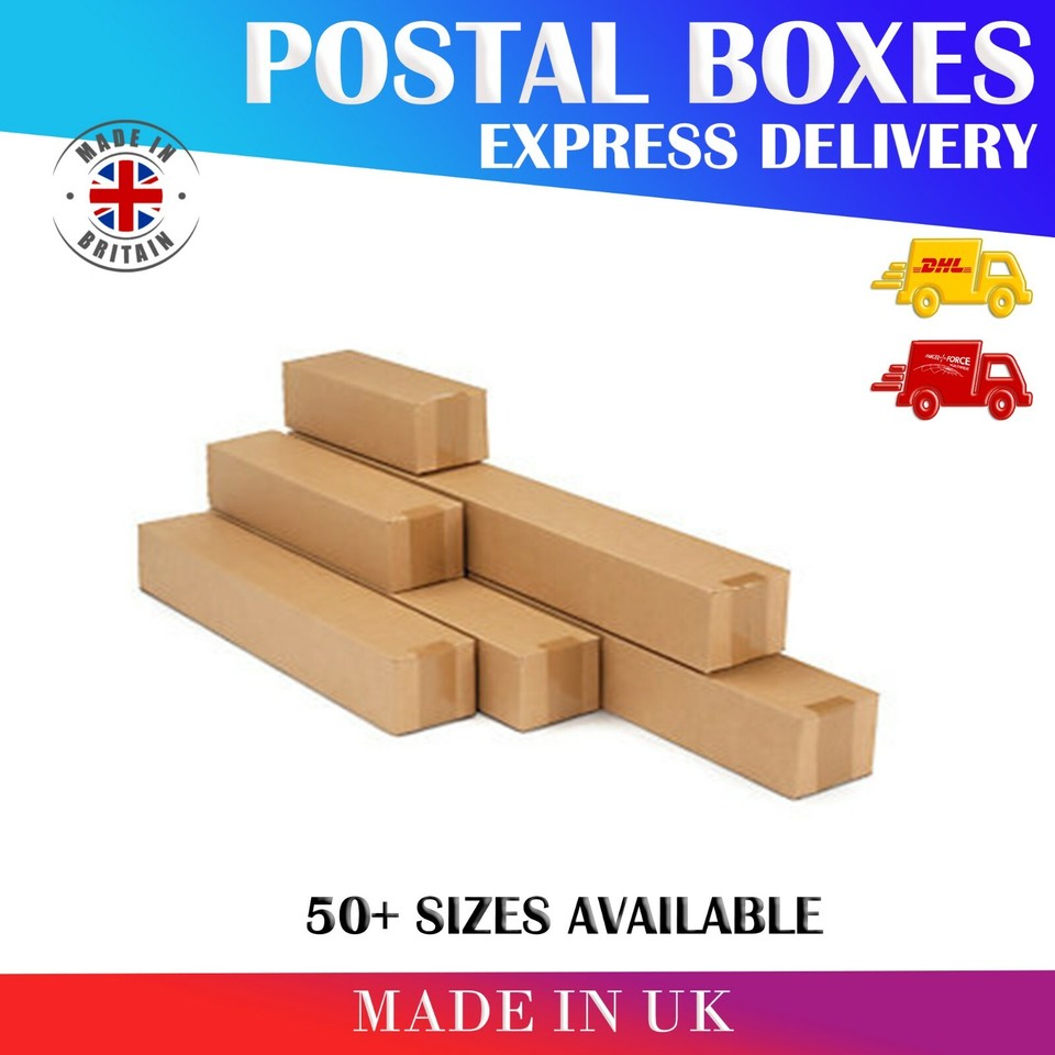 LONG Cardboard Packing Posting Shipping Box POSTAL BOXES Single/Double ...