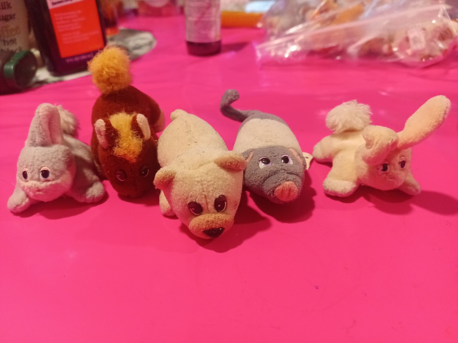 Pound Puppies Vintage Lot of 2 Rabbits 1Horse 1Bear 1Rat Plush Purries ...