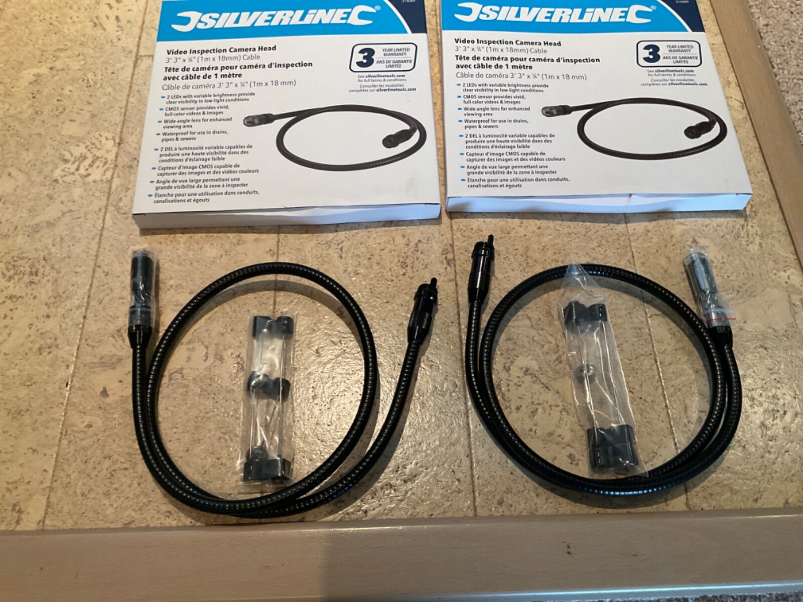 SILVERLINE TOOLS VIDEO INSPECTION CAMERA HEAD & CABLE 3' 3" /4 ...