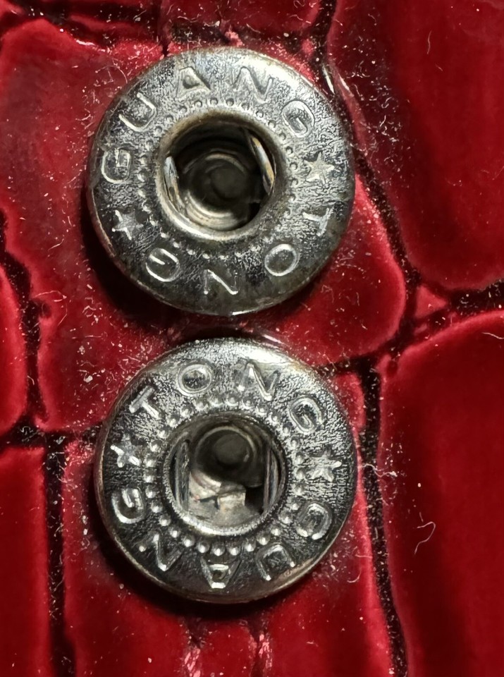 Womens Guang Tong Faux Crocodile / Alligator Tri-Fold Red Wallet | eBay