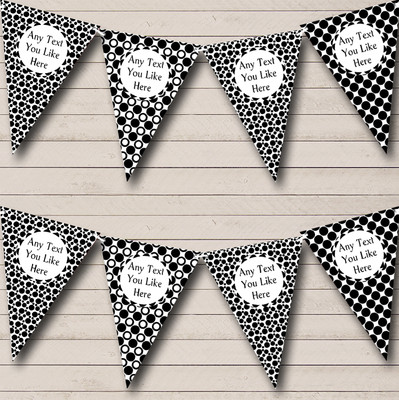 Black White Spots And Polkadot Personalised Birthday Party Bunting ...