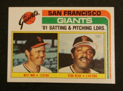 1982 Topps, San Francisco Giants "Team Leaders" MILT MAY & VIDA BLUE | eBay