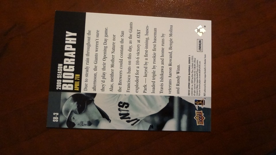 2010 UPPER DECK #SB-3 AARON ROWAND BIOGRAPHY BASEBALL CARD | eBay