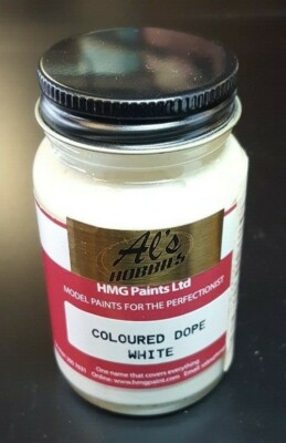 HMG Model Aircraft Quick Drying Cellulose Coloured Dope 60 ml Jar White ...