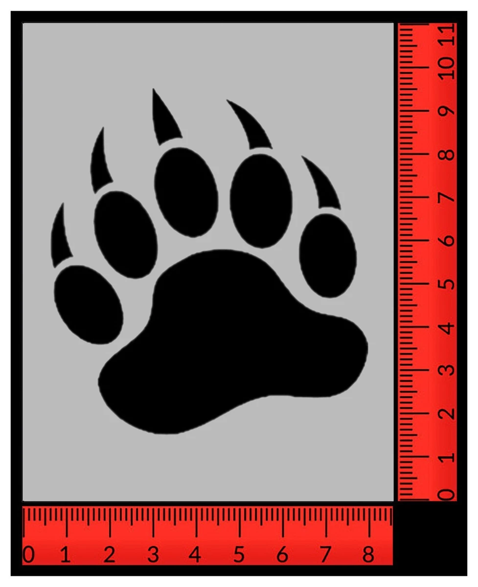 Bear Paw Print Stencil