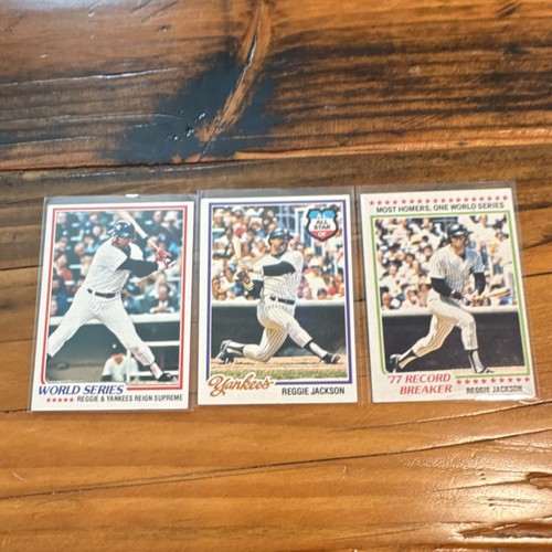Topps 1978 MLB 3 Card Lot Reggie Jackson Yankees World Series Record ...