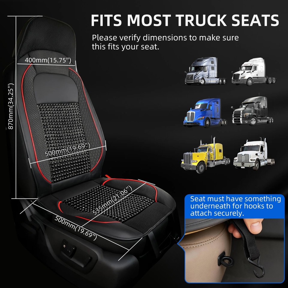 1X For Mack Anthem Pinnacle Vision Semi Truck Seat Covers Massage ...