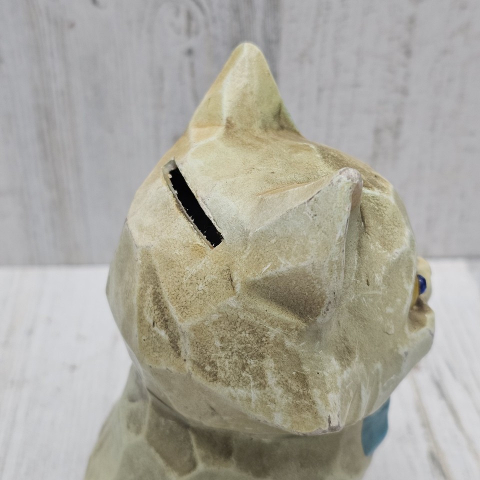Vintage Cat Bank Napcoware Japan Green Cat Rhinestone Eyes | eBay