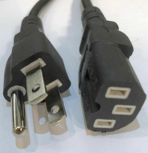 Notched Power Cord Volex 6ft SMI VAC15BS 10A 125V 3 Flat Pin Prongs ...