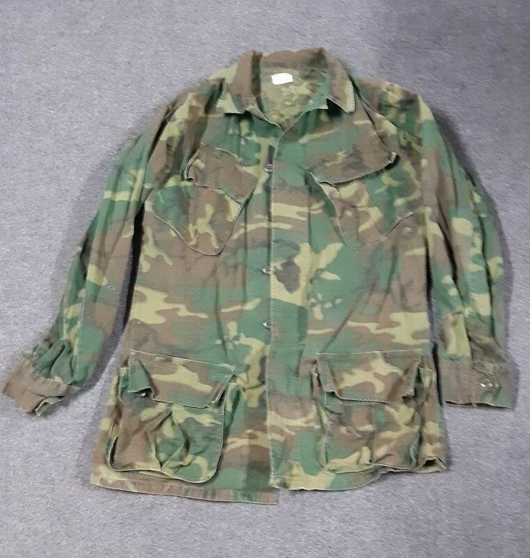USGI 1969 ERDL Camo Slant Pocket Vietnam Jacket Shirt Ripstop Alpha Ind ...