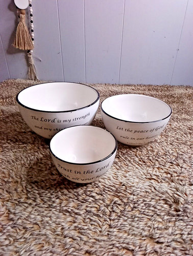 3 Coventry Daily Blessings 5", 6.5" & 8" Nesting Bowls Bible Verses | eBay