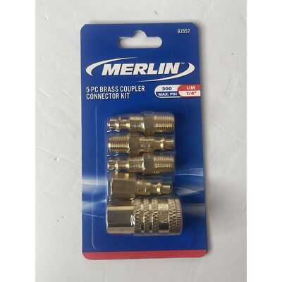 5pc 1/4" Heavy Duty Quick Coupler Set Air Hose Connector Fittings Tools ...