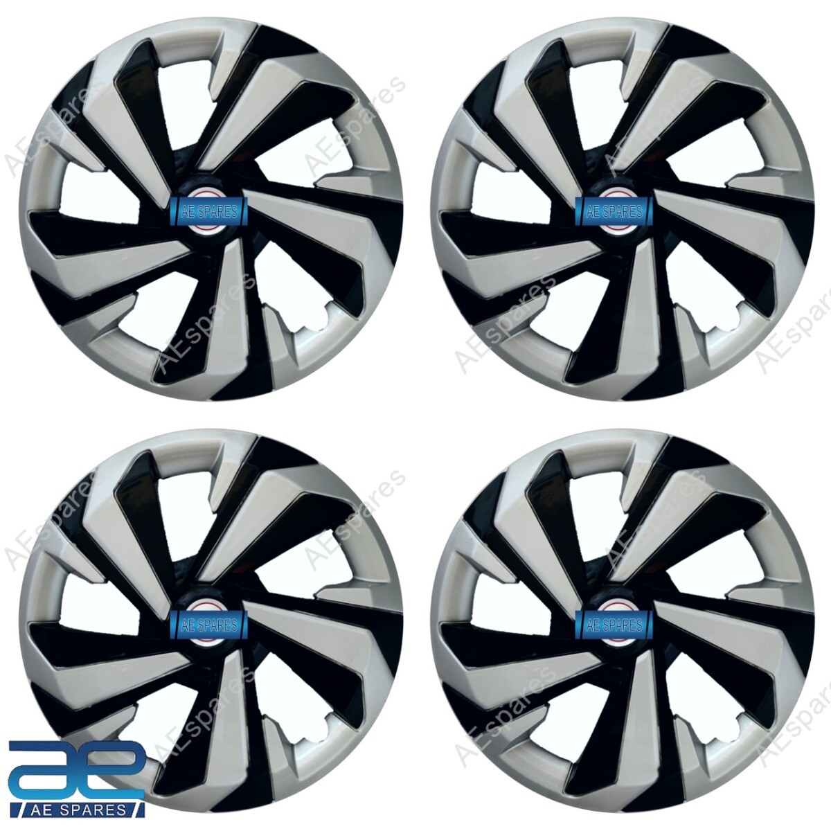 4 Pcs New Wheel Hub Caps Cover Plastic Silver-Black 14" For Cars ...