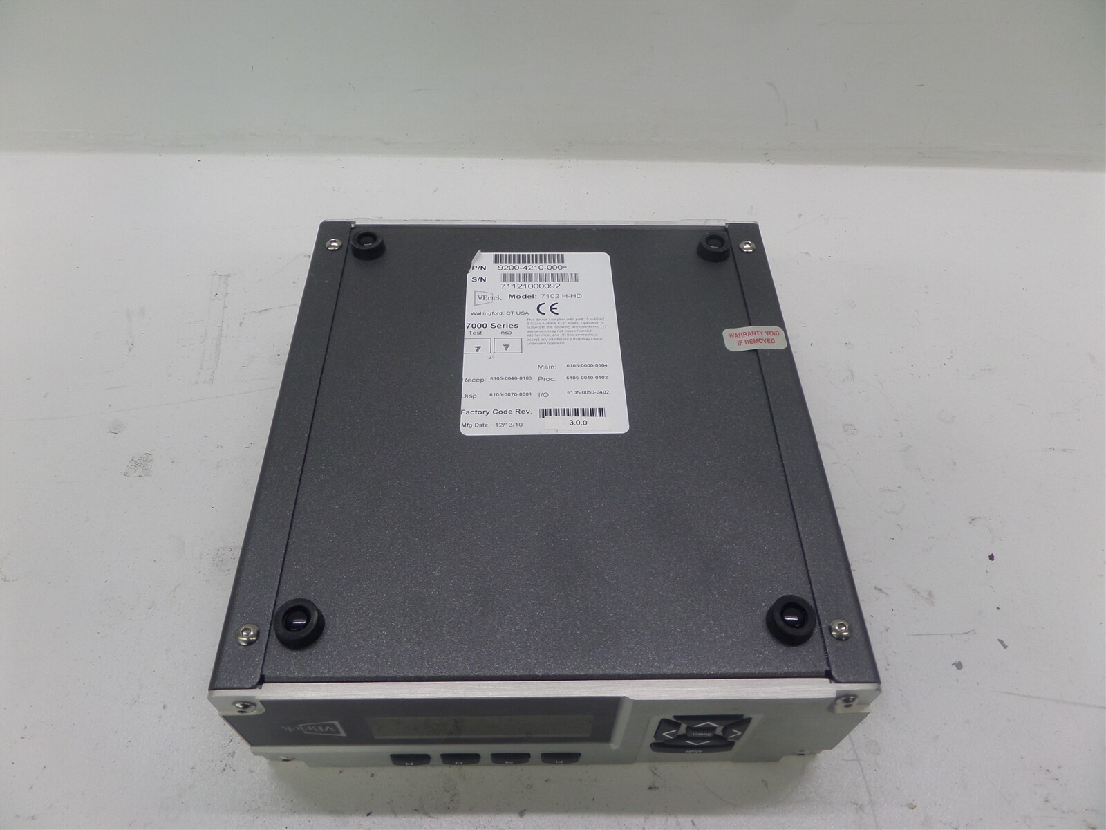 Vbrick 7102 H-hd Network Video Appliance Encoder 9200-4210-000 for sale ...