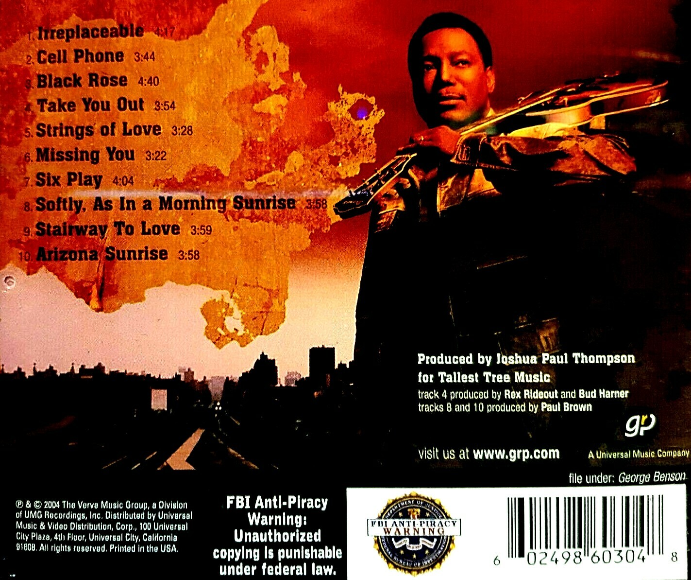 "Irreplaceable" - "George Benson" - GRP Records 602498603048| eBay