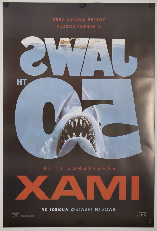 Jaws 50th Anniversary - original DS movie poster 27x40 D/S INTL IMAX ...