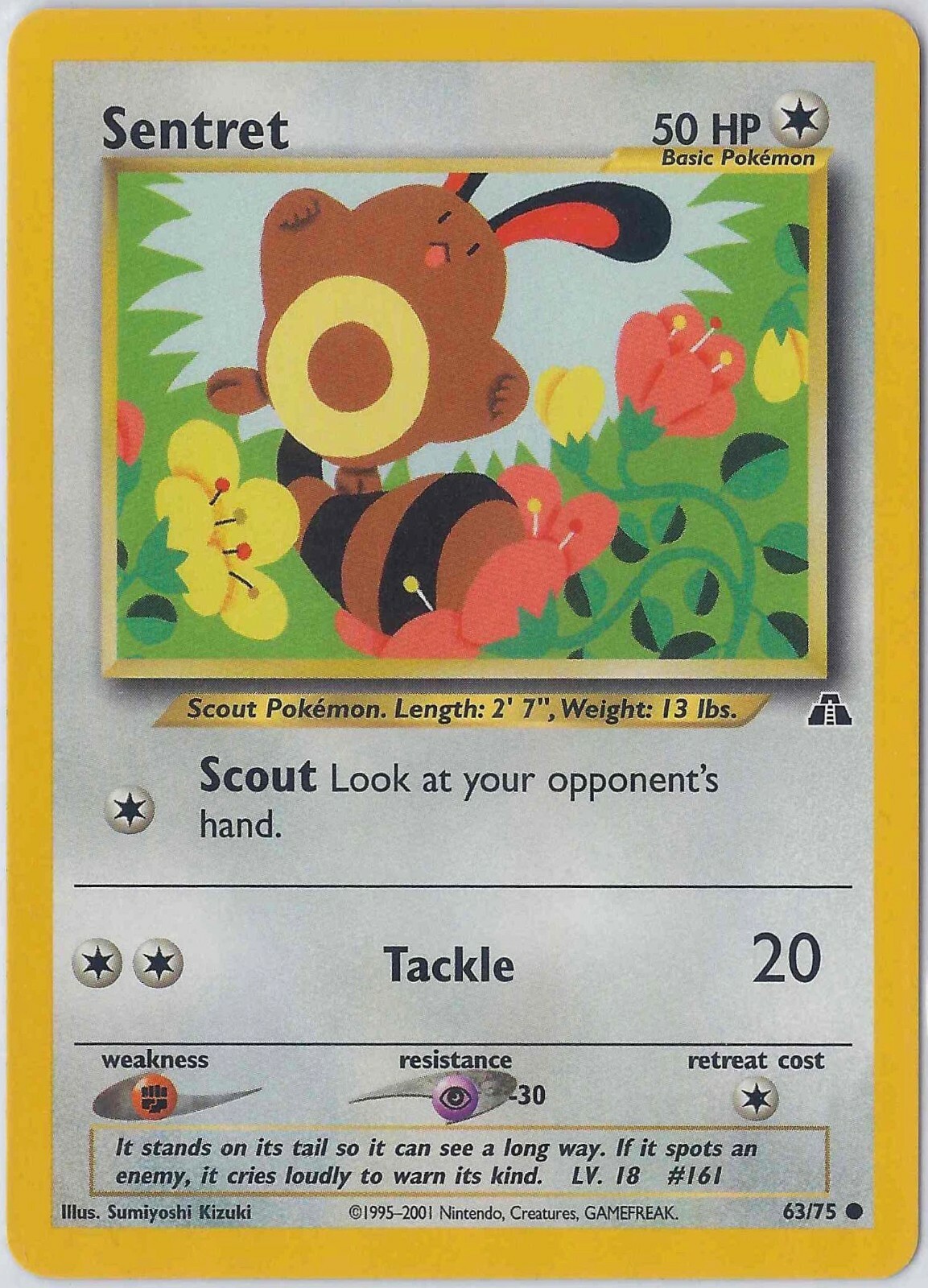 Sentret 63/75 Neo Discovery Unlimited 2001 Vintage WotC Pokemon Card | eBay
