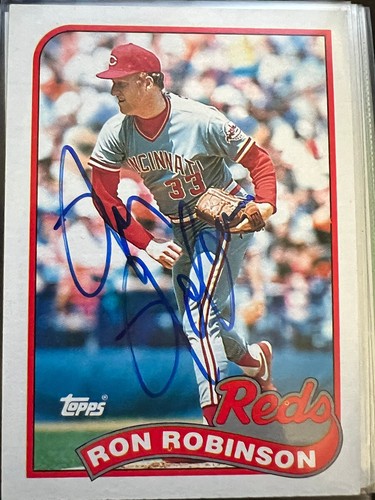Cincinnati Reds RON ROBINSON Hand Signed 1989 Topps #81 Autograph Auto ...