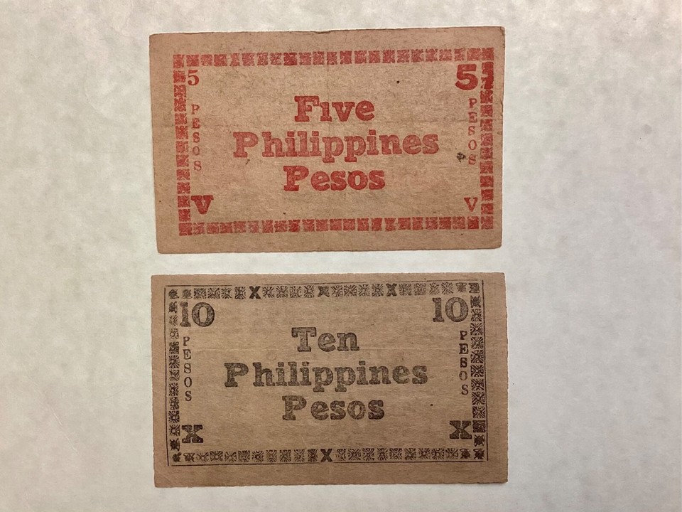~ 5 & 10 Pesos 1944 Emergency Notes Commonwealth of the Philippines ...