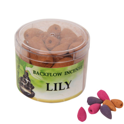 Lily Scented Cones For Backflow Incense Burner In Plastic Tub ...